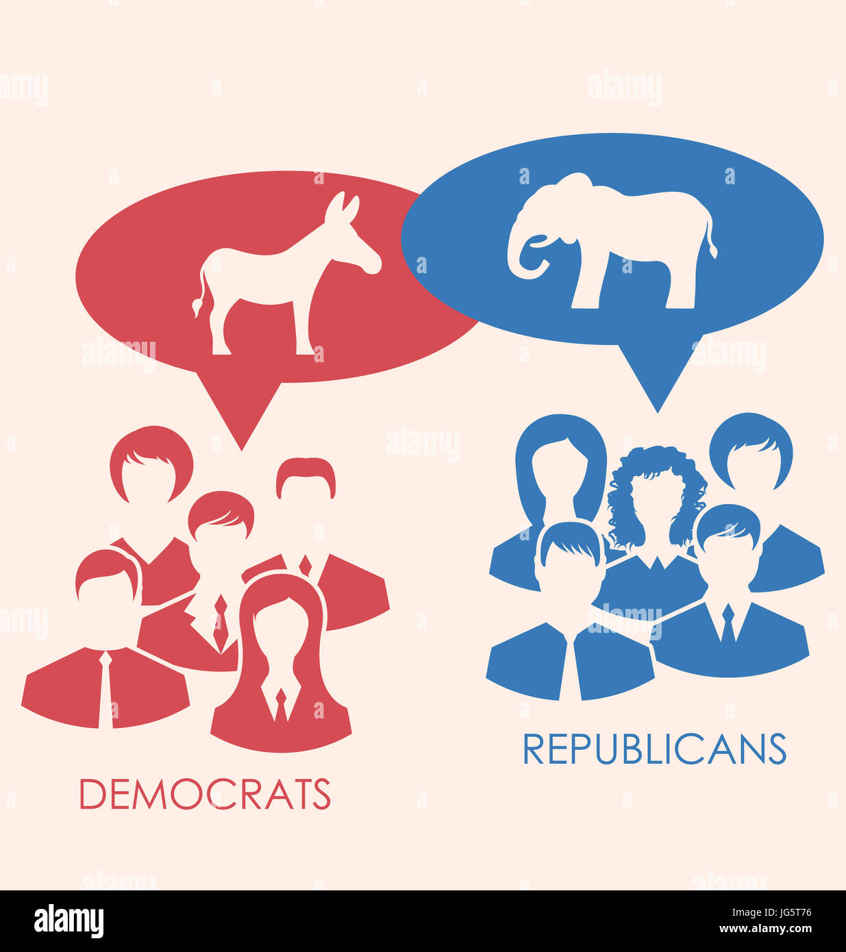 Illustration Concept of Debate Republicans and Democrats. Donkey and ...