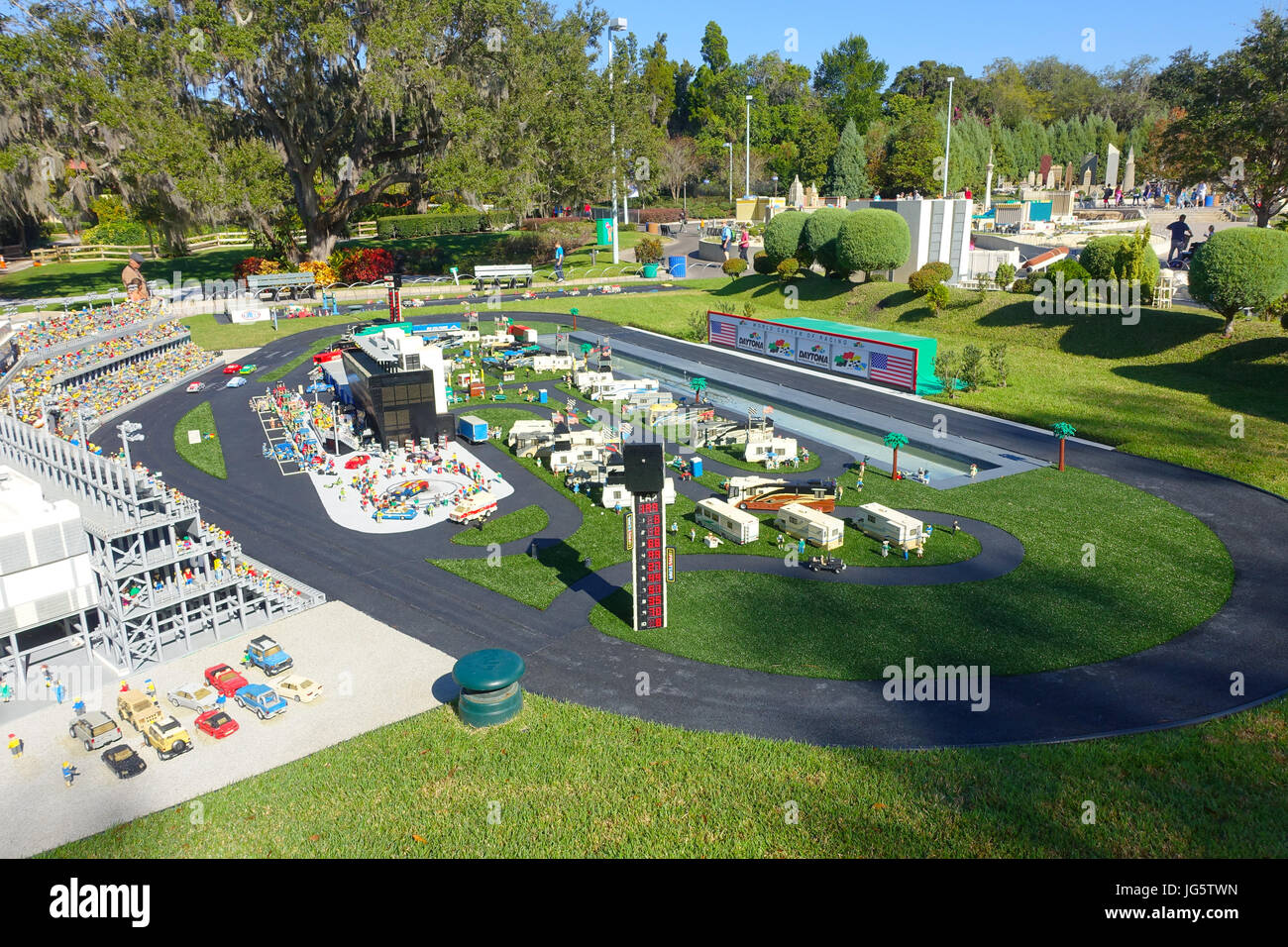 HOUSTON, USA - JANUARY 12, 2017: Miniature of a car race track in USA ...