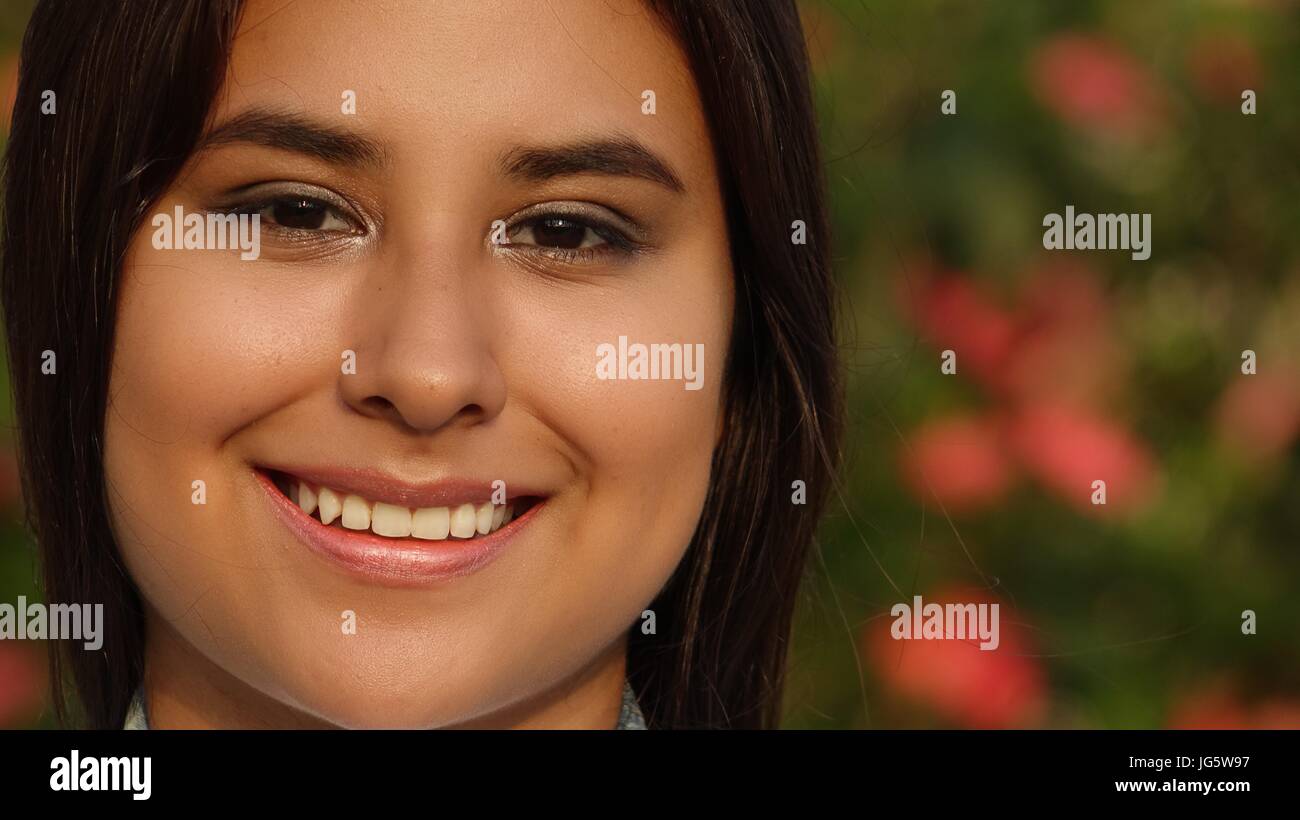 Smiling Face Of Pretty Person Stock Photo - Alamy
