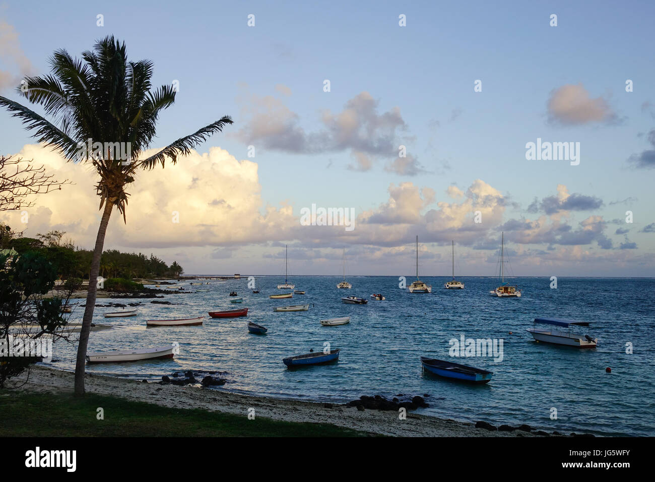 View or the grand baie at sunset hi-res stock photography and images ...