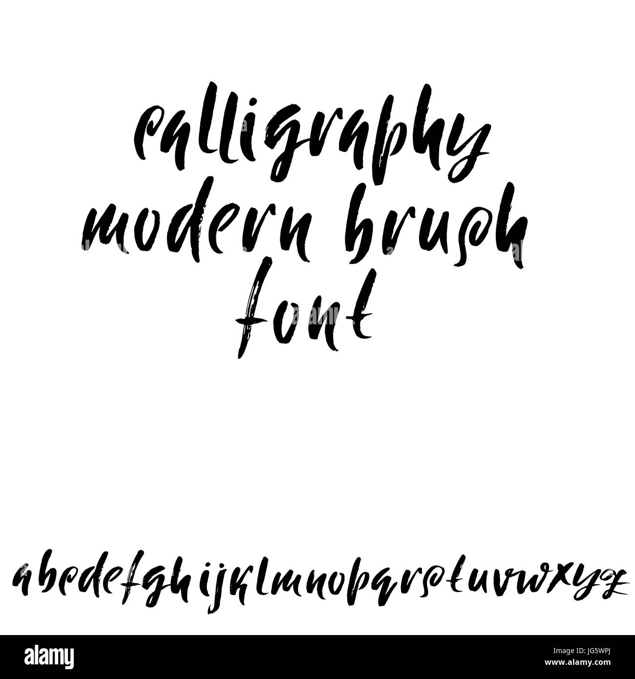 Hand drawn elegant calligraphy font. Modern brush lettering. Grunge ...