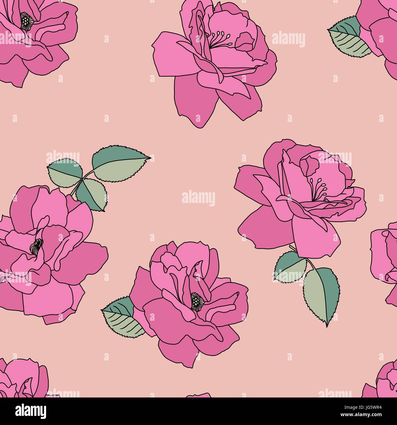 Pink Rose Floral Pattern