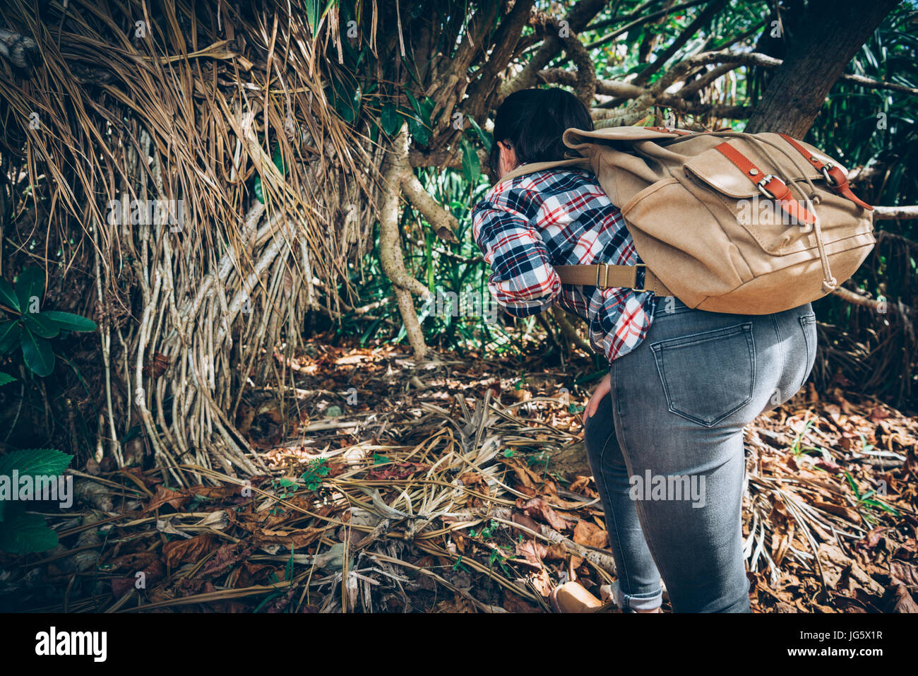 vintage retro film color photo of pretty professional female adventurer ...