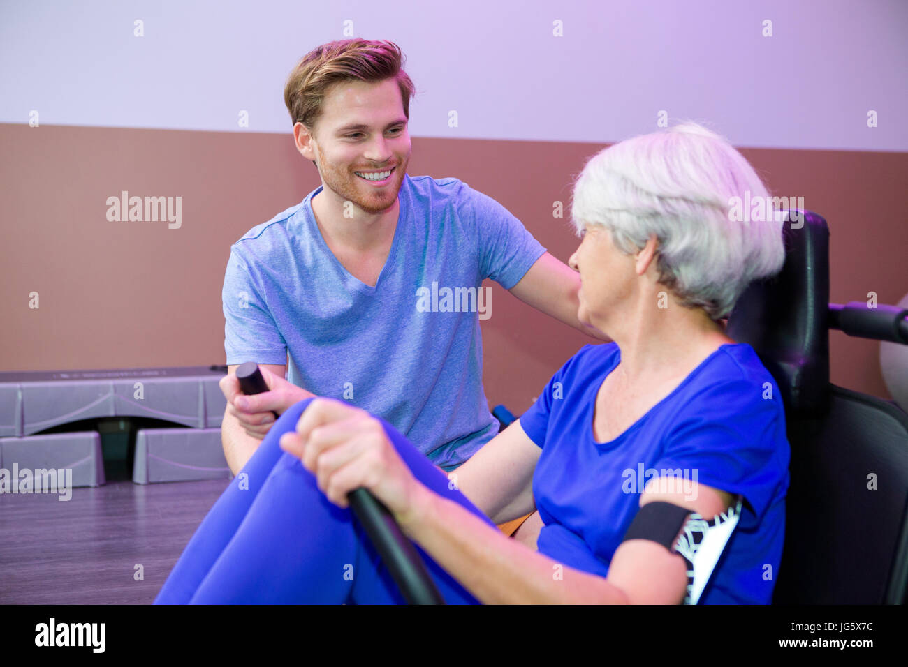 elderly patient on physical therapy Stock Photo - Alamy