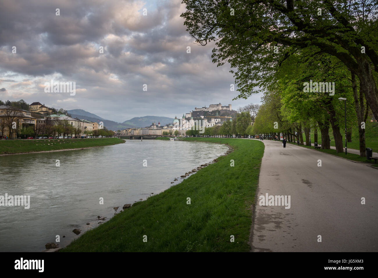 View of the Salzach river in Salzburg, Austria Stock Photo - Alamy