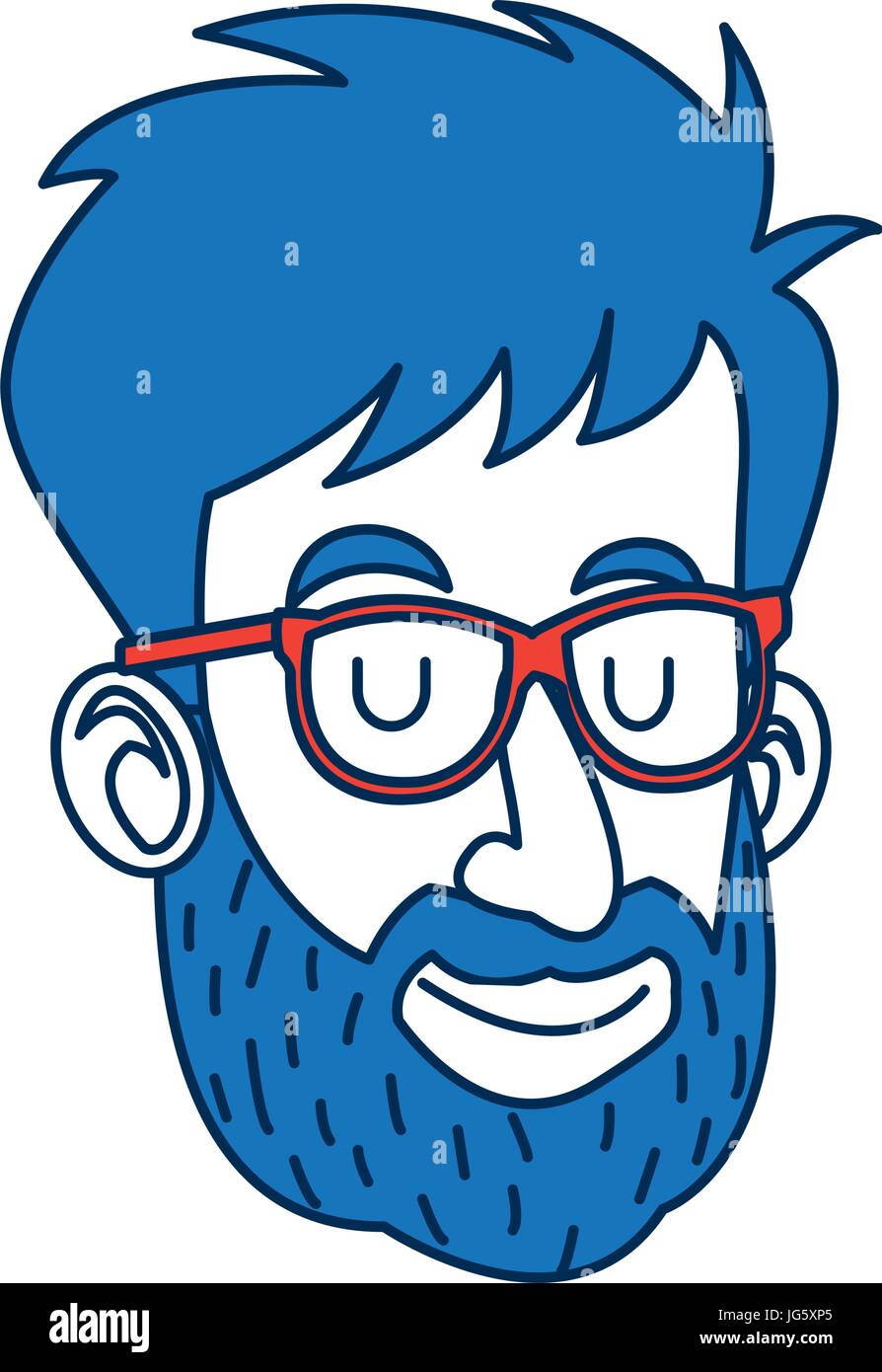 man cartoon with blue hair face portrait Stock Vector Image & Art - Alamy