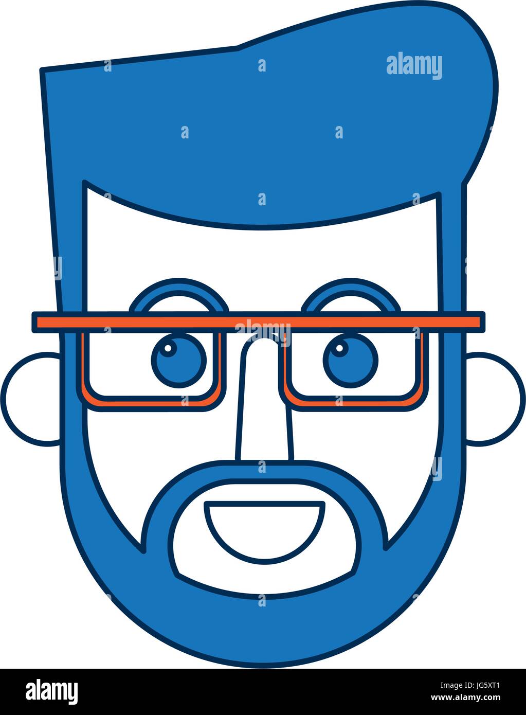 man cartoon with blue hair face portrait Stock Vector Image & Art - Alamy