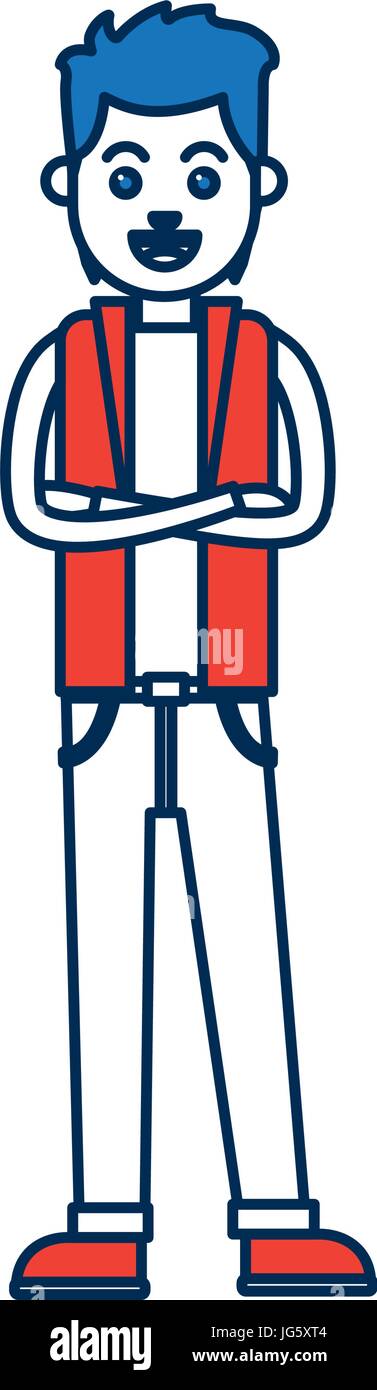 Cartoon happy man folded arms Stock Vector Images - Alamy