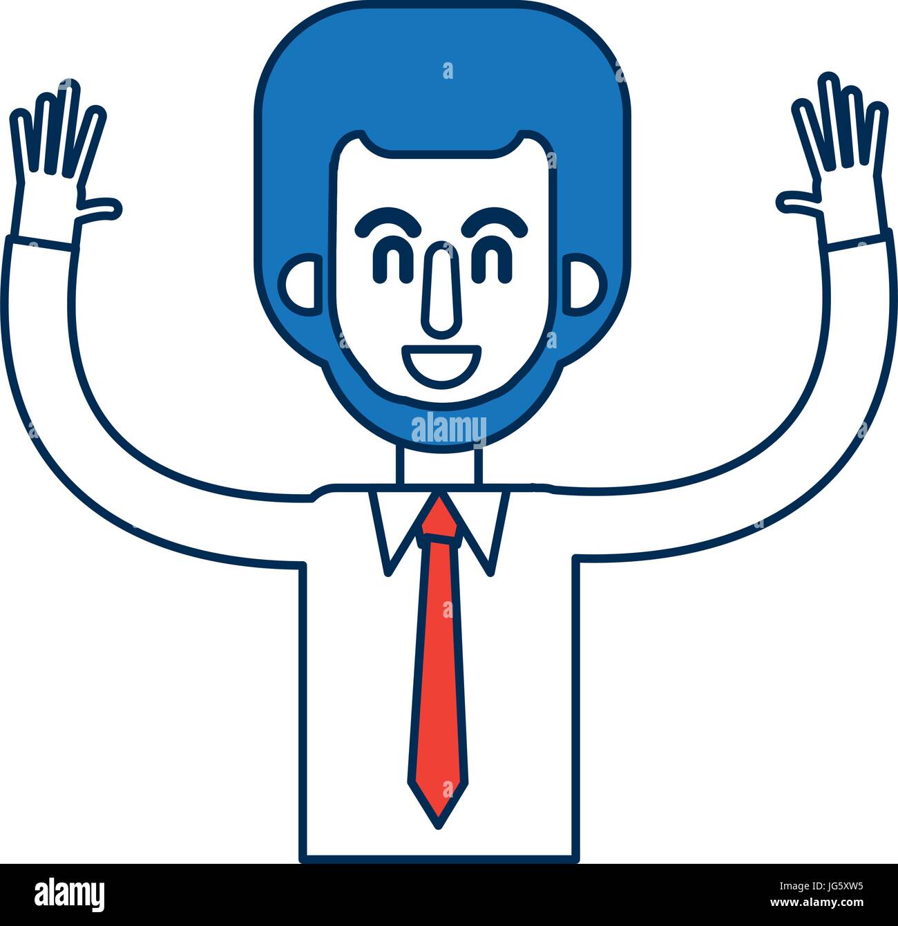 Front portrait young happy Stock Vector Images - Alamy