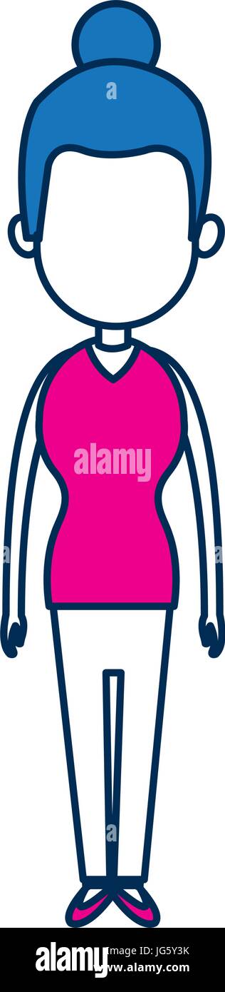 standing woman character blue avatar Stock Vector Image & Art - Alamy