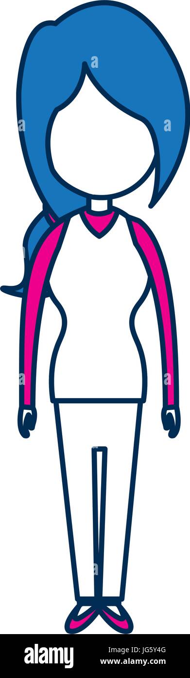 standing woman character blue avatar Stock Vector Image & Art - Alamy