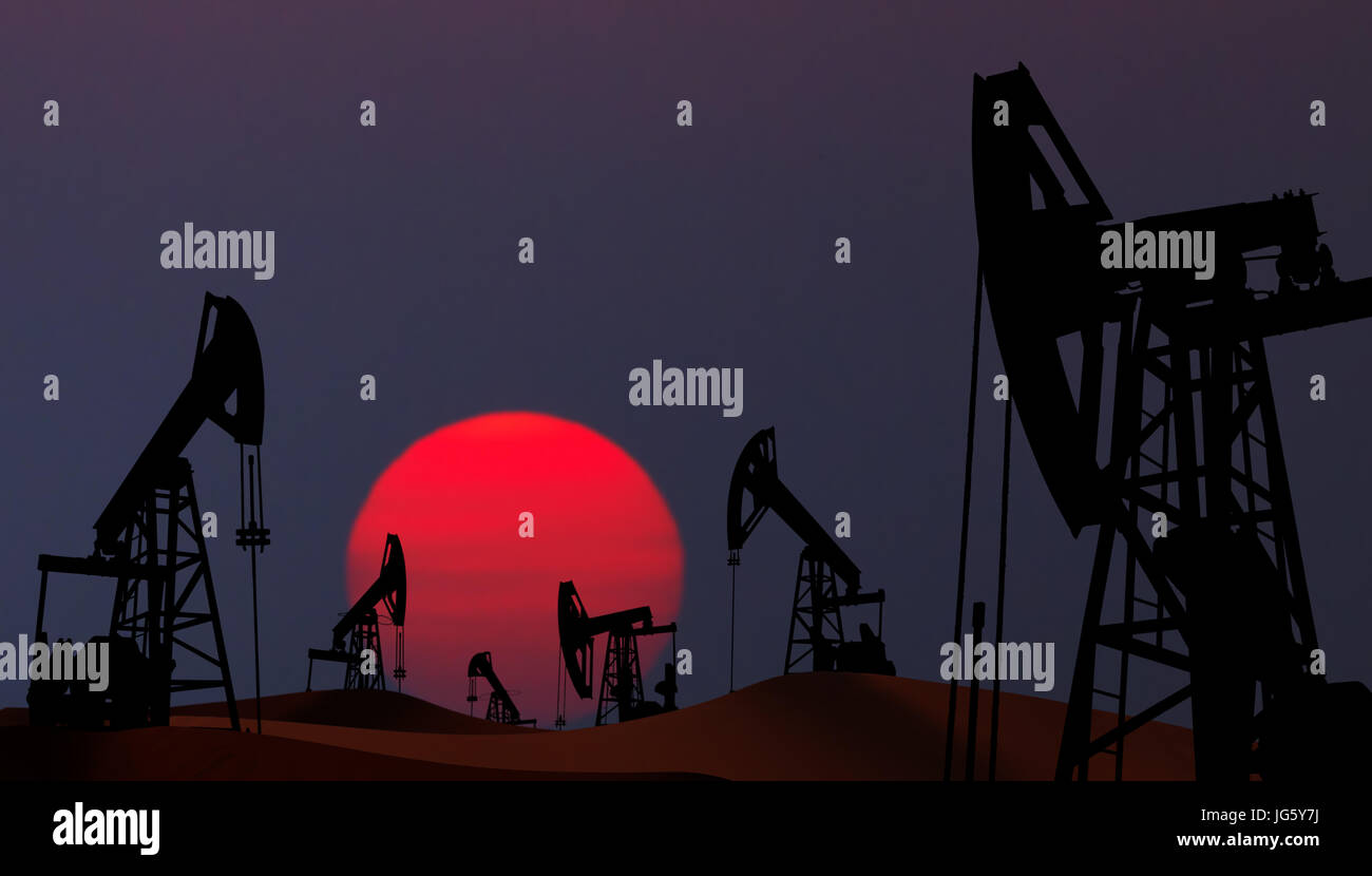 Oil rig silhouette hi-res stock photography and images - Alamy