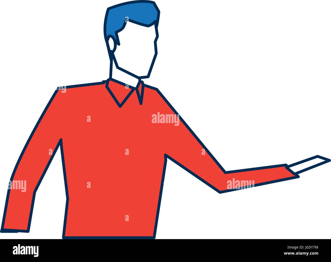 business man character person in blue and orange avatar Stock Vector ...