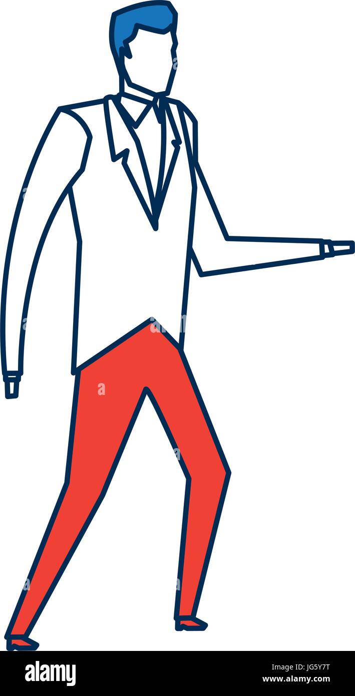 business man character person in blue and orange avatar Stock Vector ...