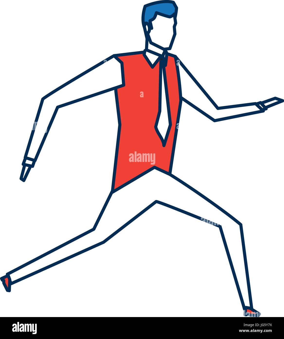 business man character person in blue and orange avatar Stock Vector ...