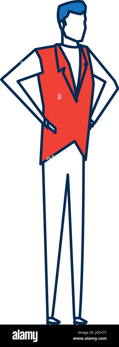 business man character person in blue and orange avatar Stock Vector ...