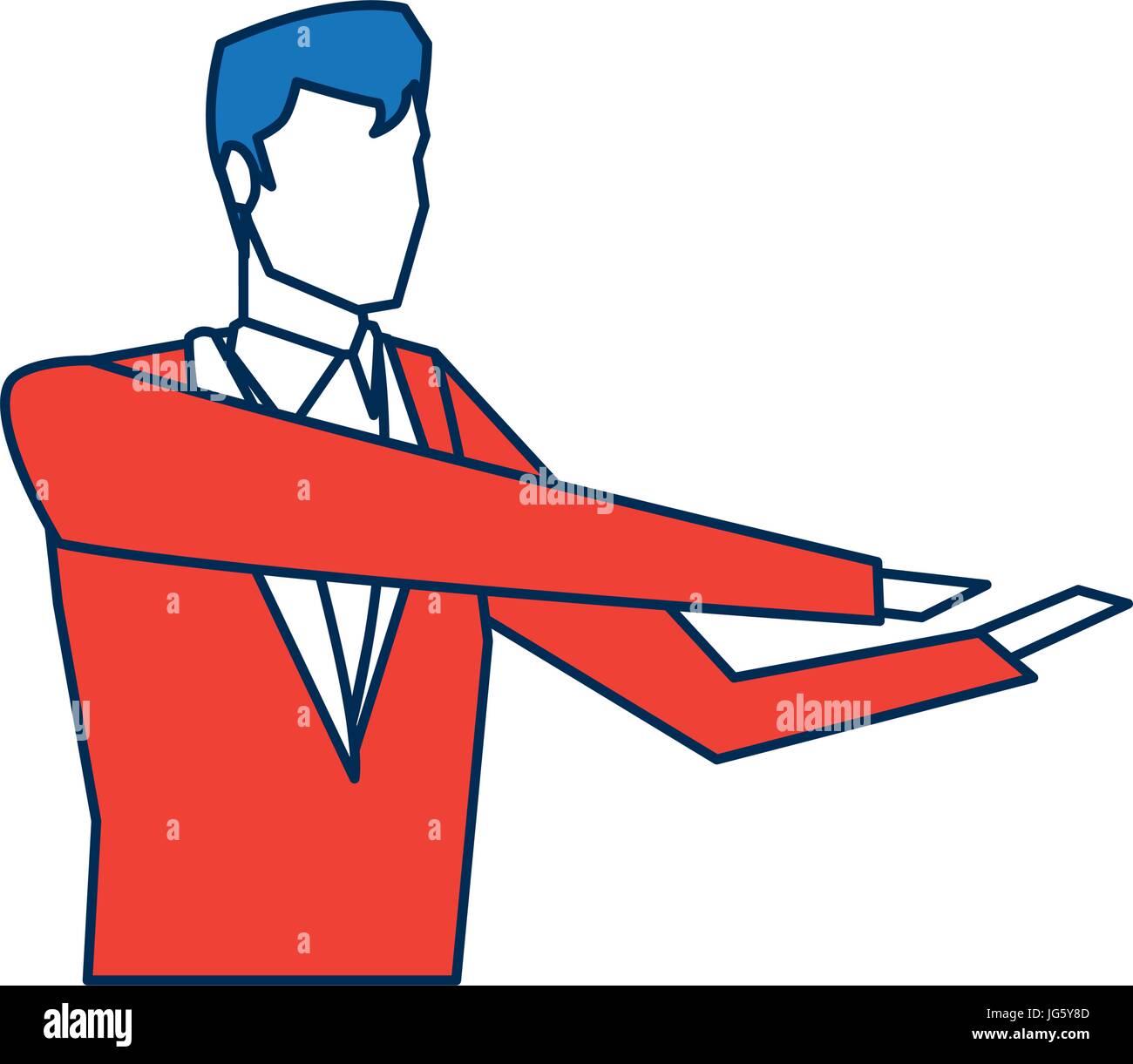 business man character person in blue and orange avatar Stock Vector ...