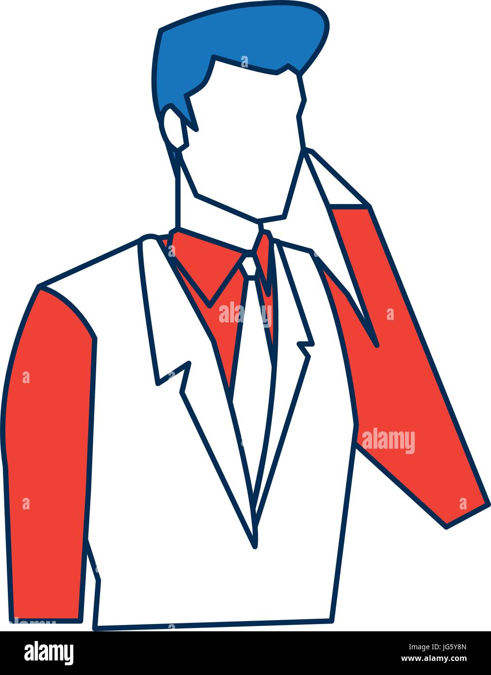 business man character person in blue and orange avatar Stock Vector ...