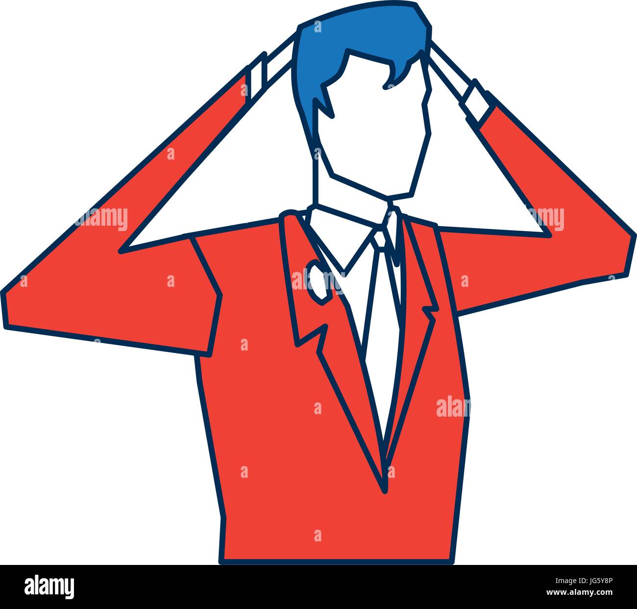 business man character person in blue and orange avatar Stock Vector ...