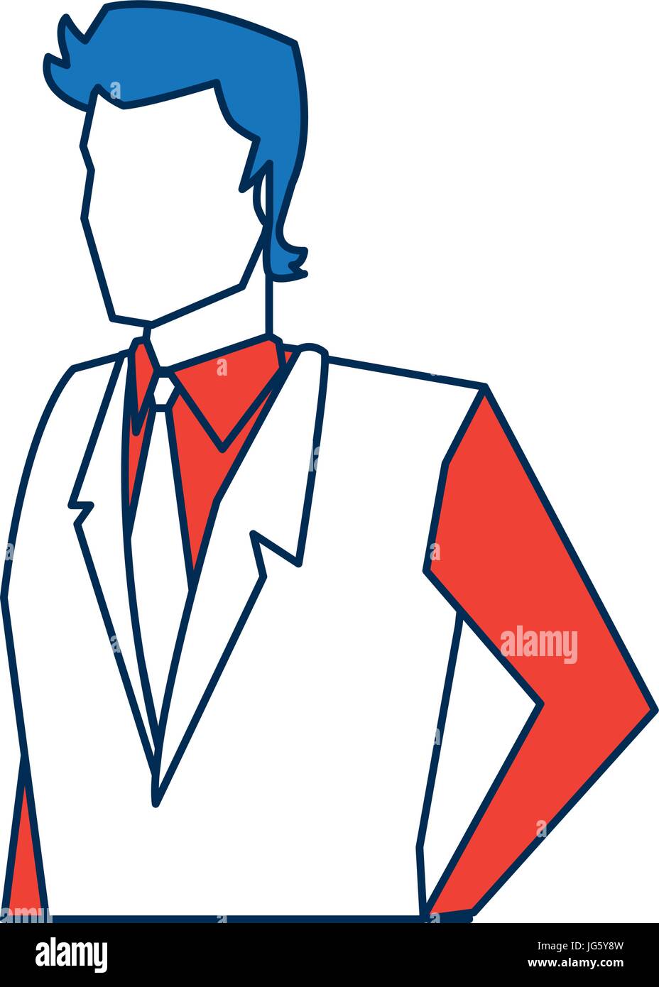 business man character person in blue and orange avatar Stock Vector ...