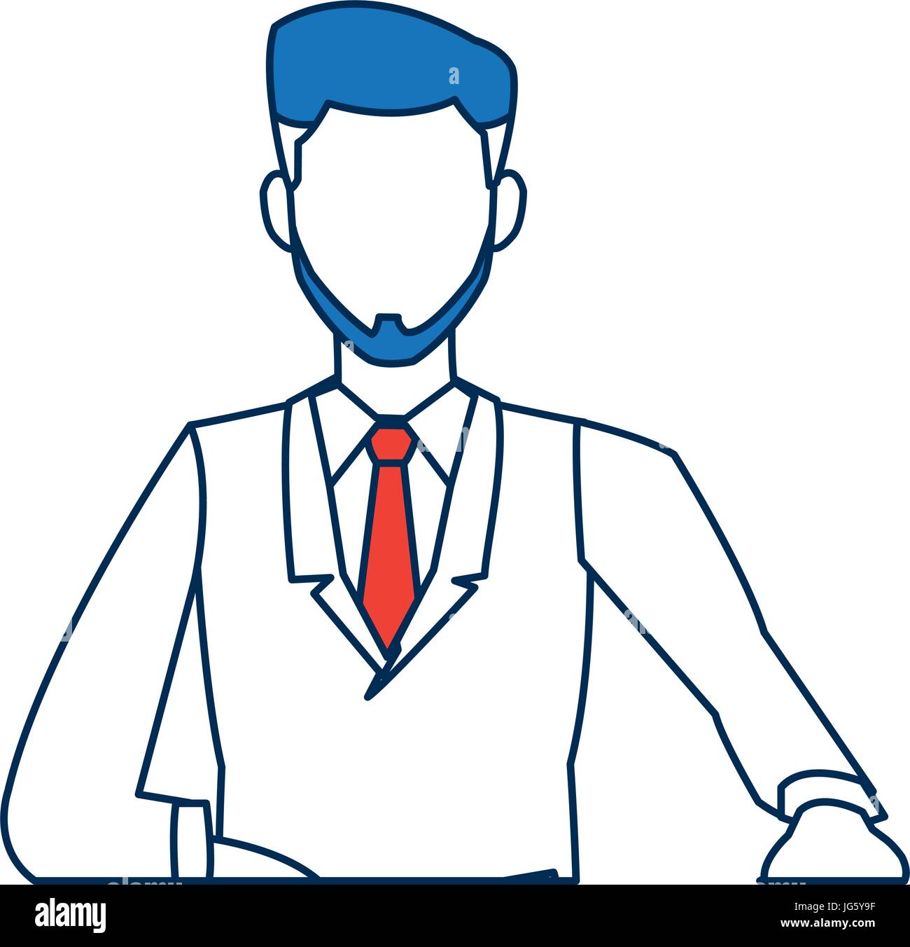 business man character person in blue and orange avatar Stock Vector ...