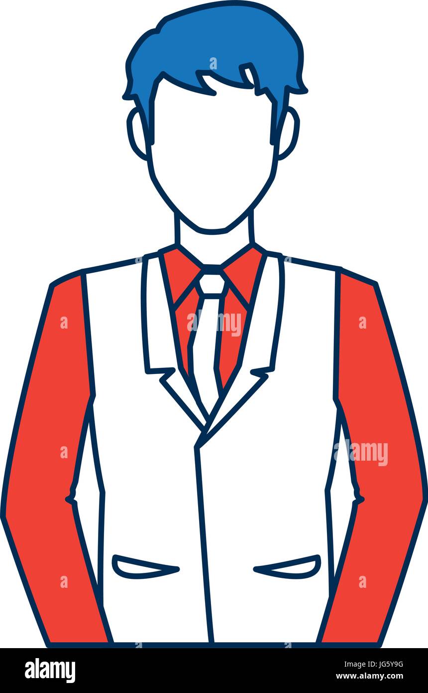 business man character person in blue and orange avatar Stock Vector ...