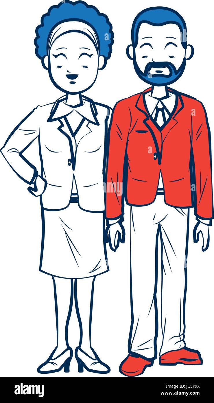 business man and woman standing partners cartoon Stock Vector Image ...