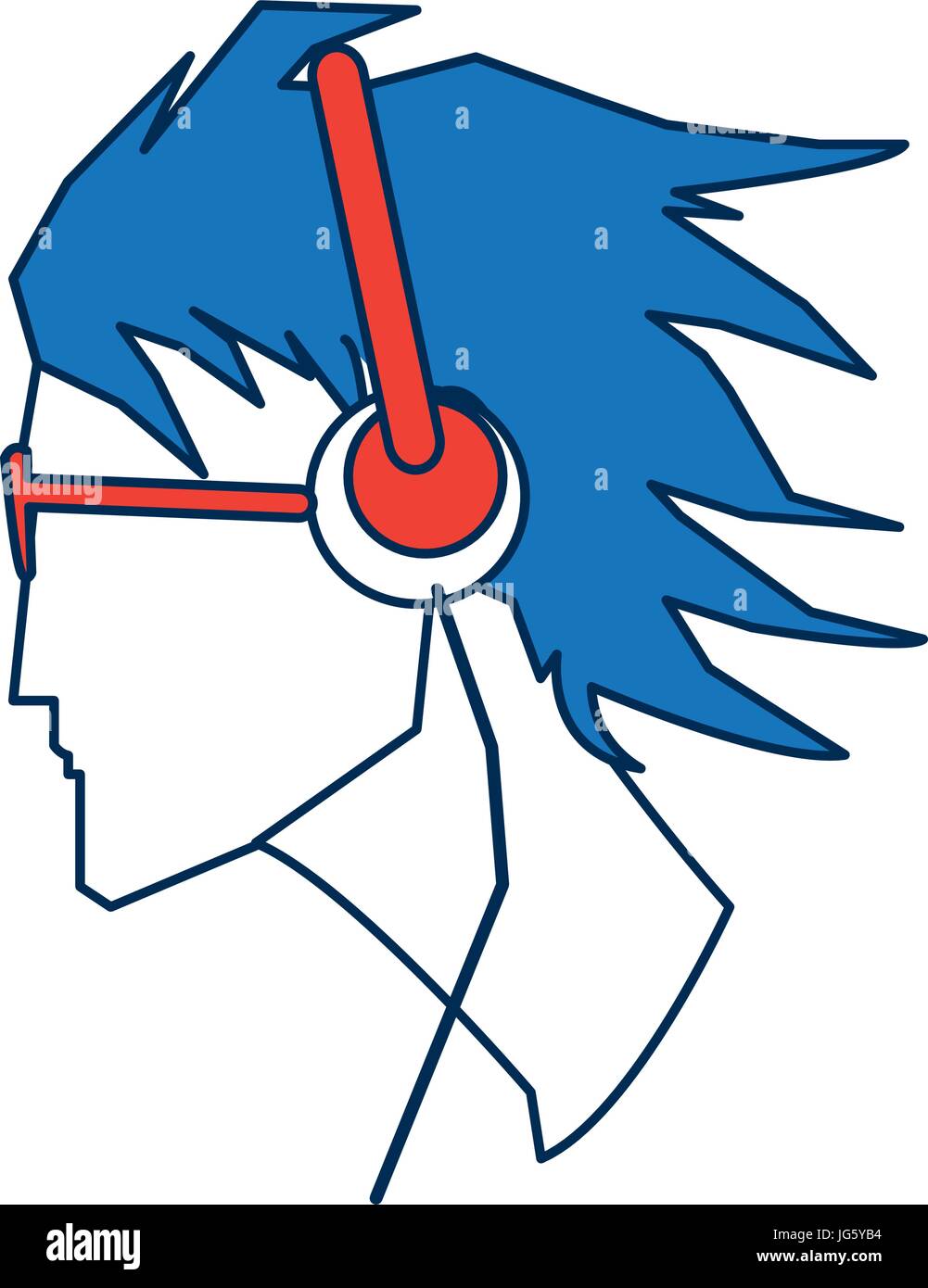 profile man avatar portrait with blue hair Stock Vector Image & Art - Alamy