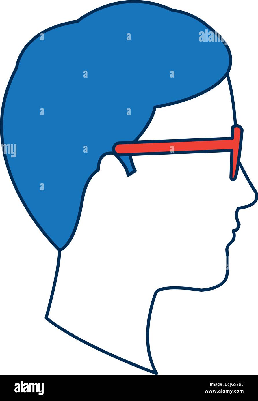 profile man avatar portrait with blue hair Stock Vector Image & Art - Alamy