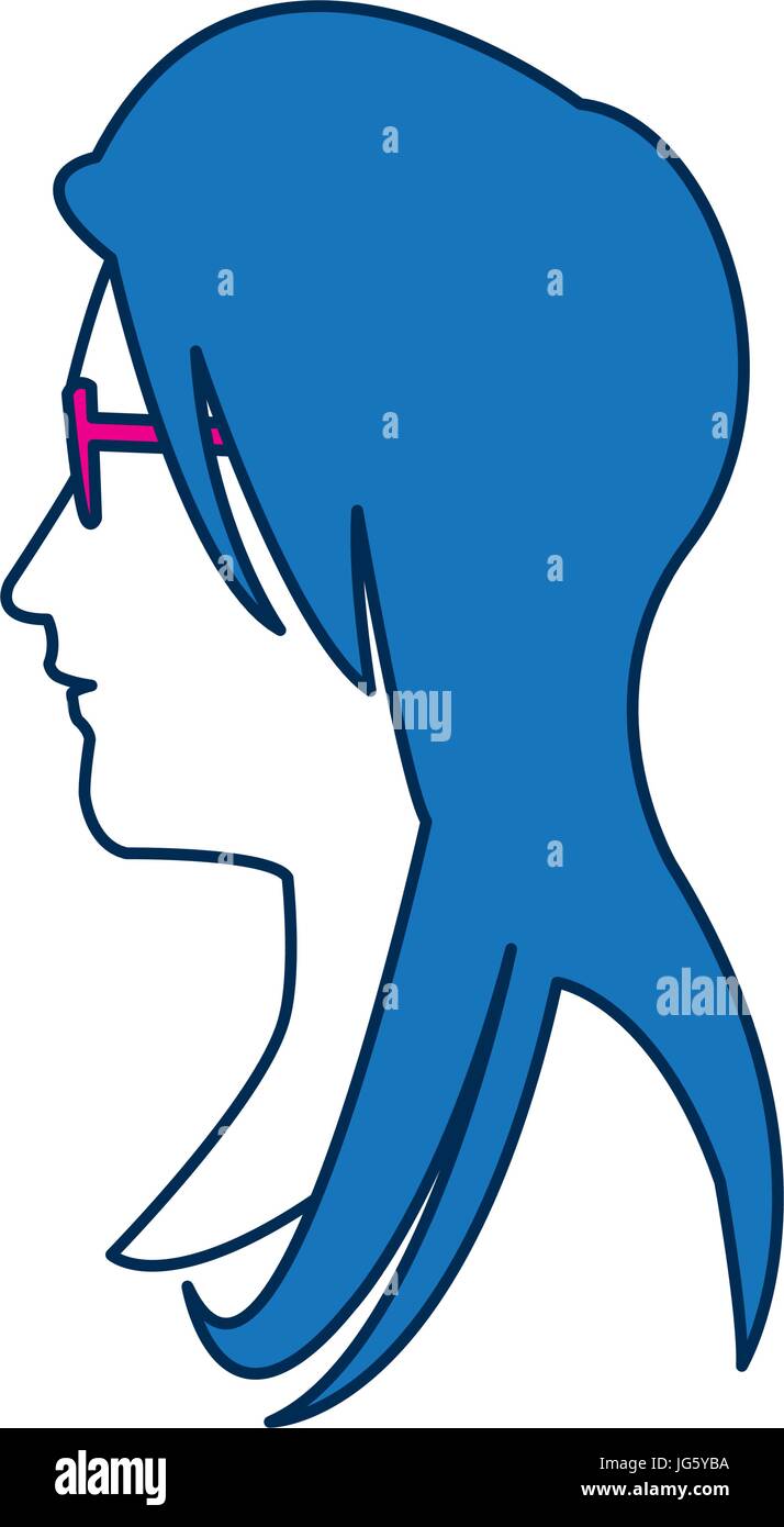 profile woman avatar with blue hair image Stock Vector Image & Art - Alamy