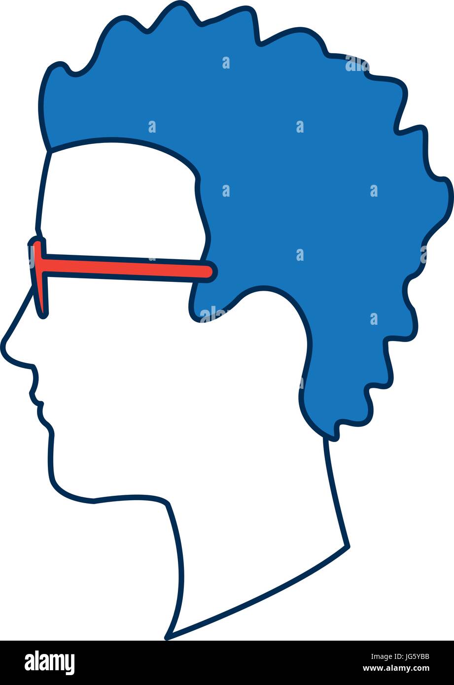 profile man avatar portrait with blue hair Stock Vector Image & Art - Alamy