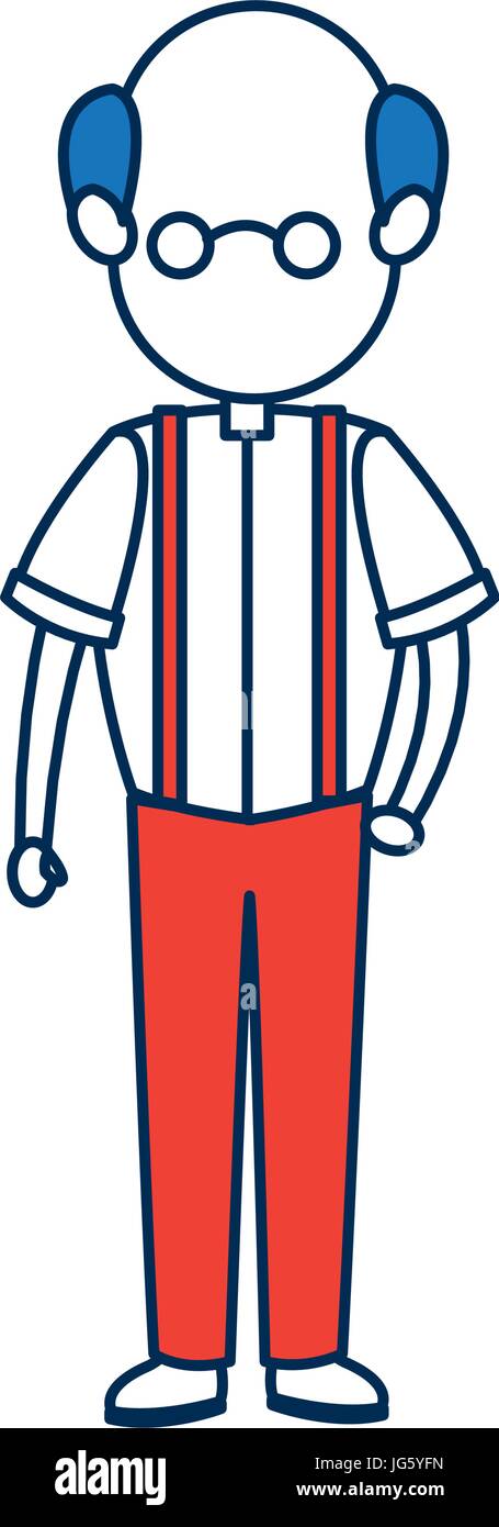 avatar man standing father character in blue and orange Stock Vector ...