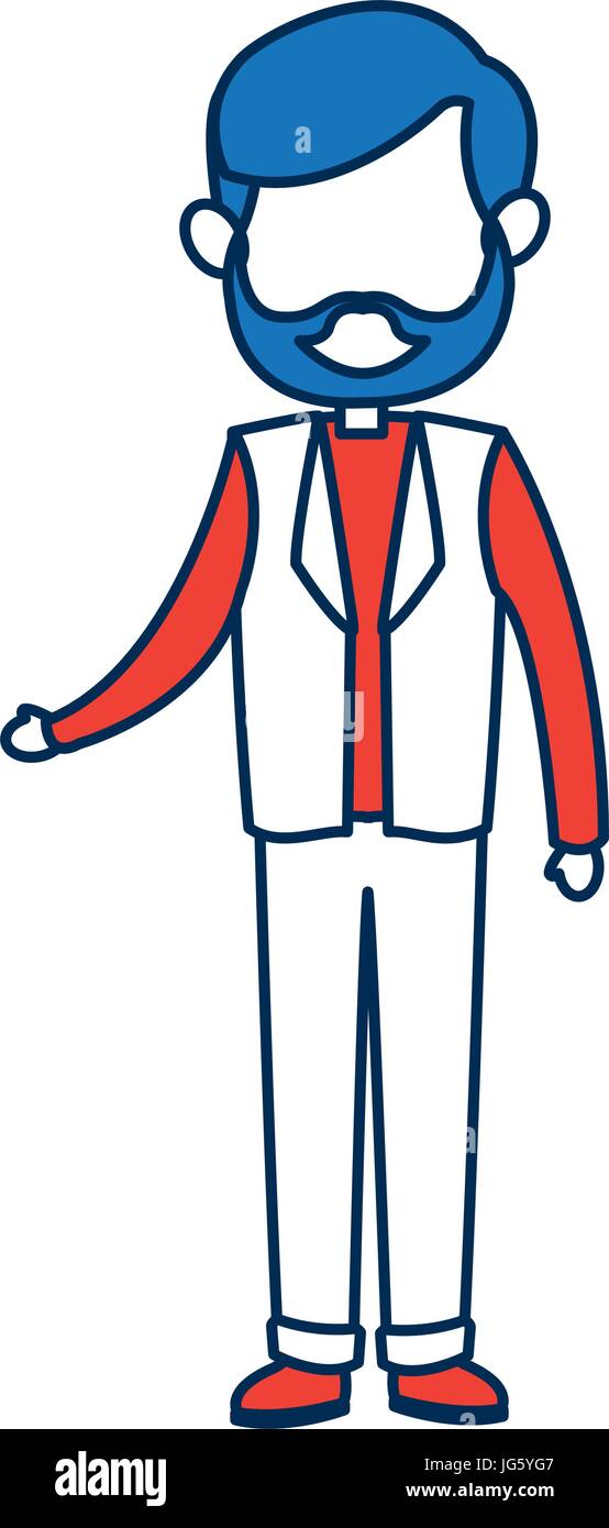 avatar man standing father character in blue and orange Stock Vector ...