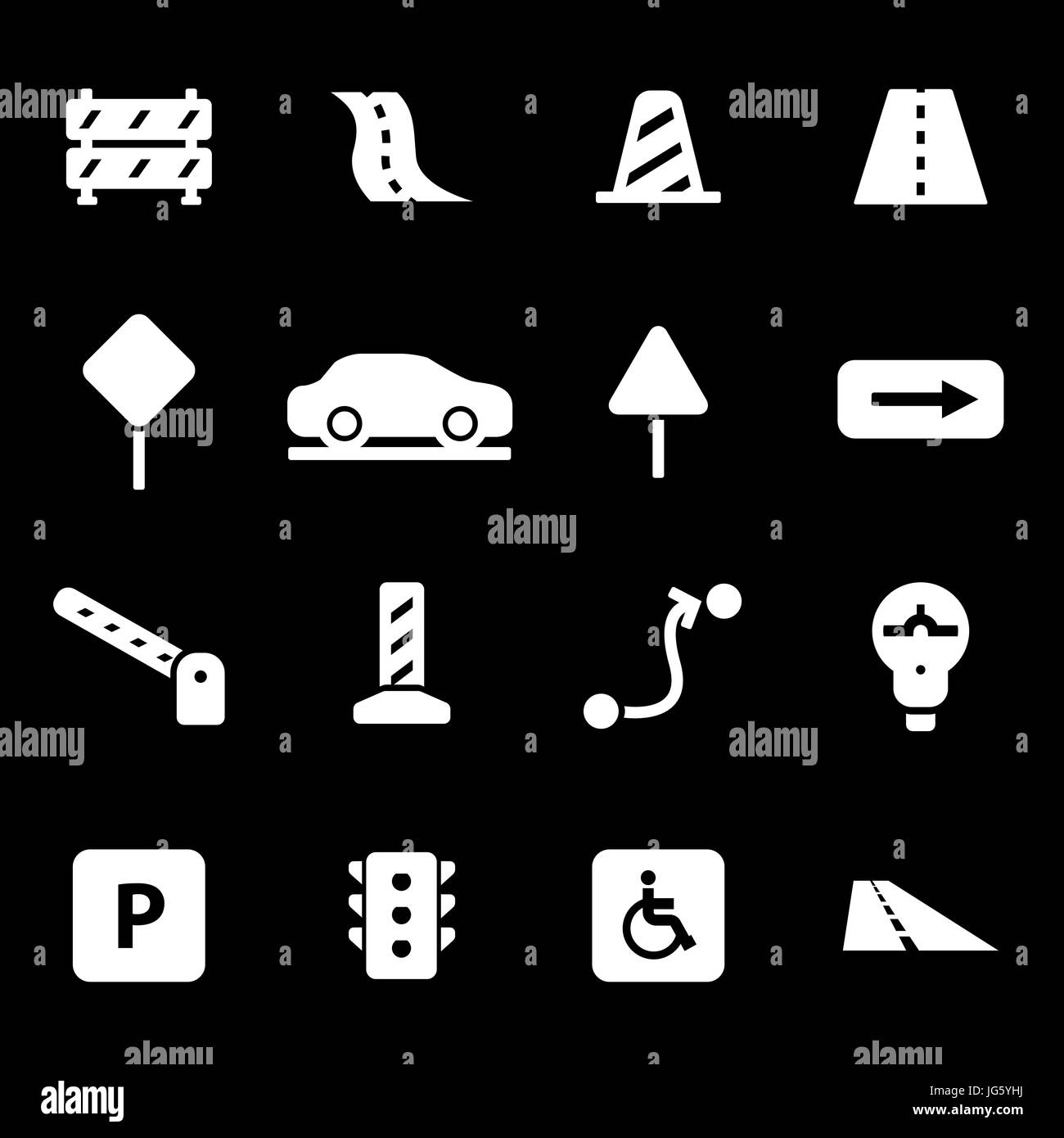 Vector white road icons set Stock Vector Image & Art - Alamy