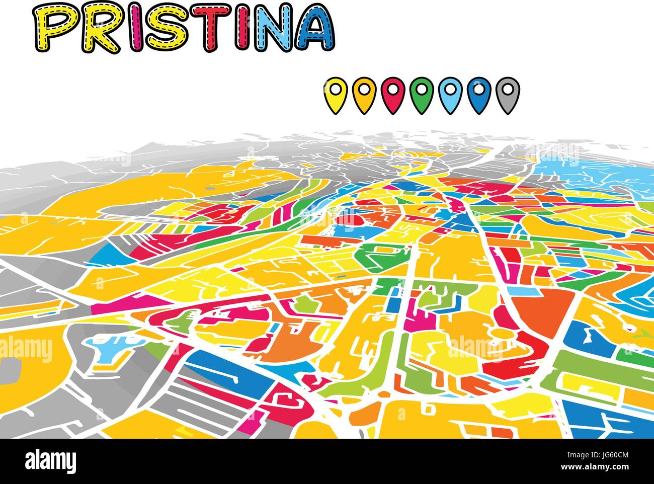 Pristina kosovo street Stock Vector Images - Alamy