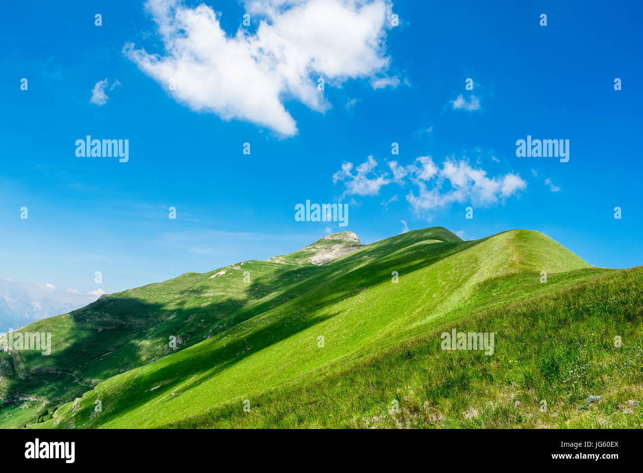 Hiking in Dolomites, Italy, Monte Bondone Stock Photo - Alamy