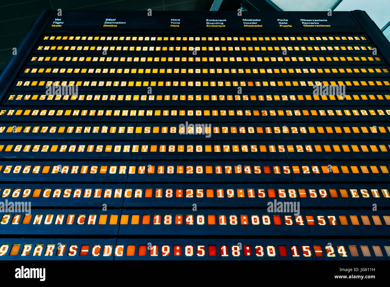 Flight Departure And Arrivals Of Planes Information Board In Airport ...