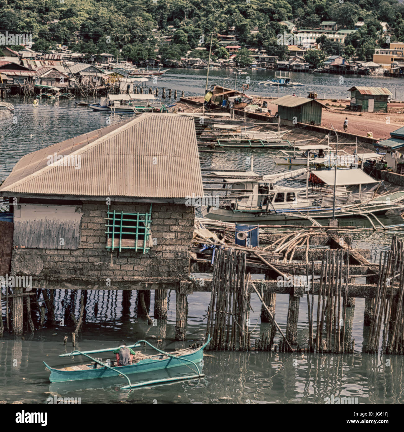 blur philippines house in the slum for poor people concept of poverty ...