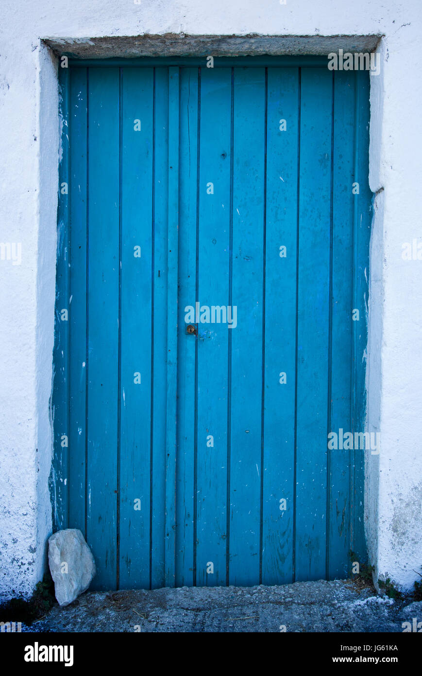 Blue door, Kioni, Ithaca, Greece Stock Photo - Alamy