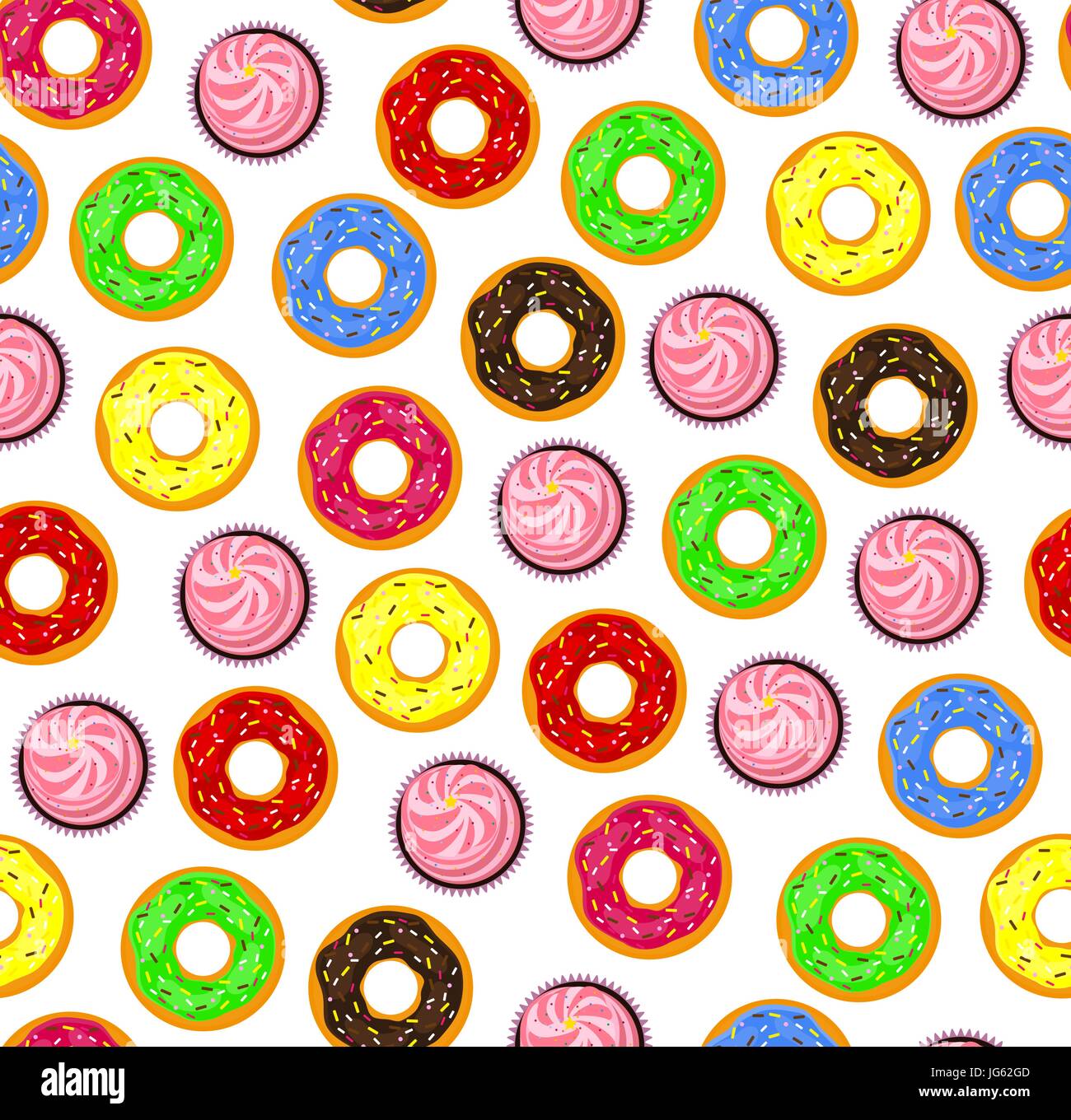 Seamless background of donuts with pastry pads Stock Vector Image & Art ...