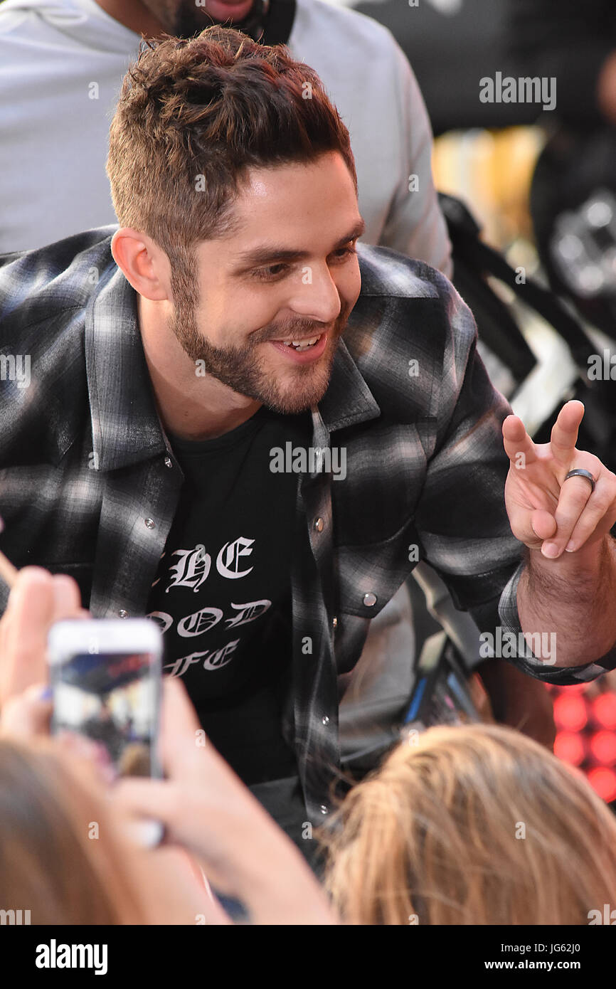 Thomas Rhett performing on NBC's 'Today' at Rockefeller Plaza in New ...