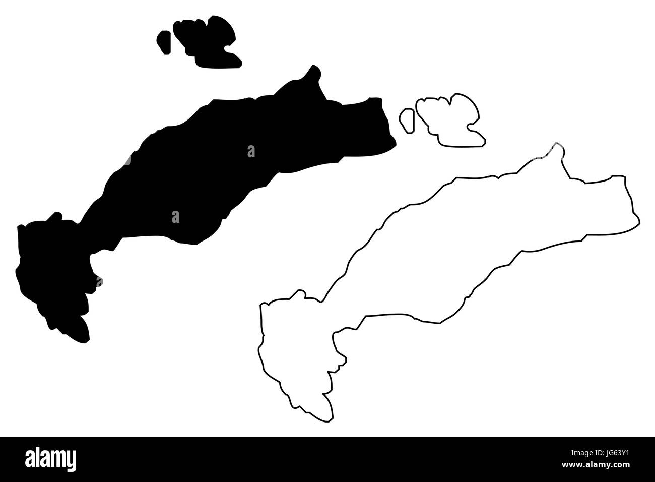 Greek Island of Kos map vector illustration, scribble sketch Kos island ...