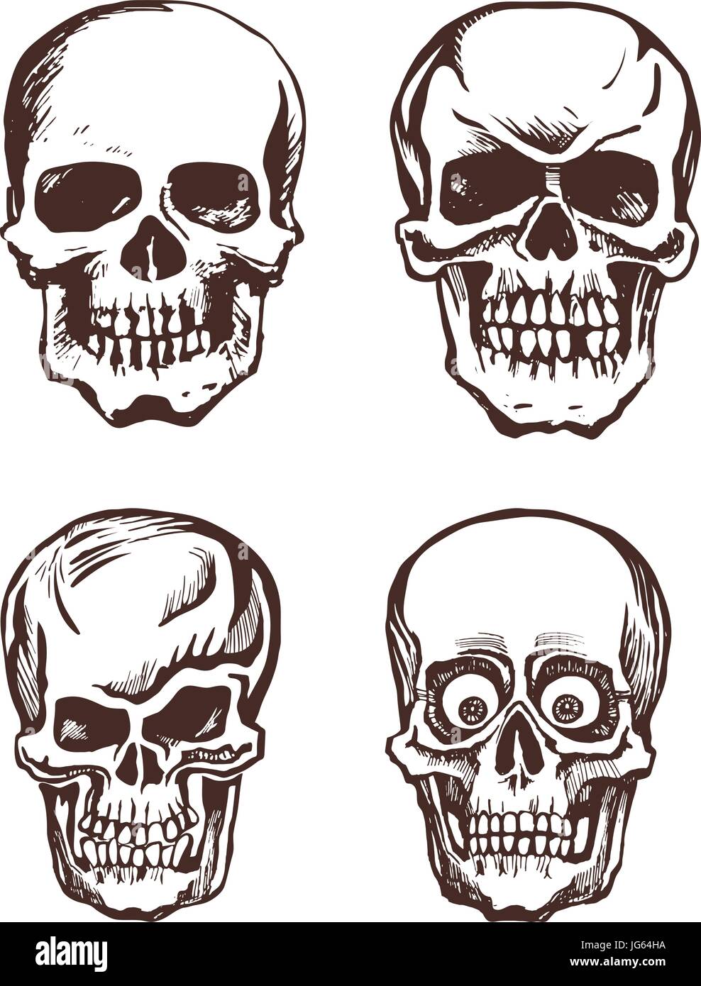Set of vector skulls Stock Vector Image & Art - Alamy