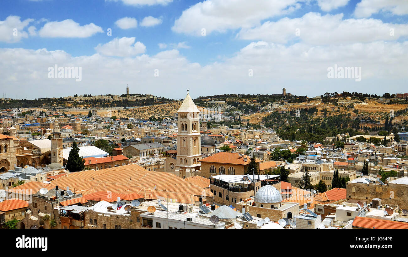 Jerusalem panoramic aerial view Stock Photo - Alamy