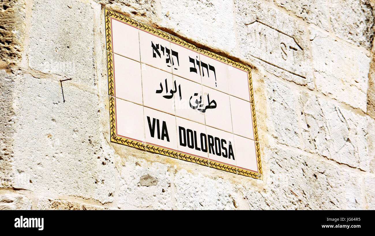 Via dolorosa sign hi-res stock photography and images - Alamy