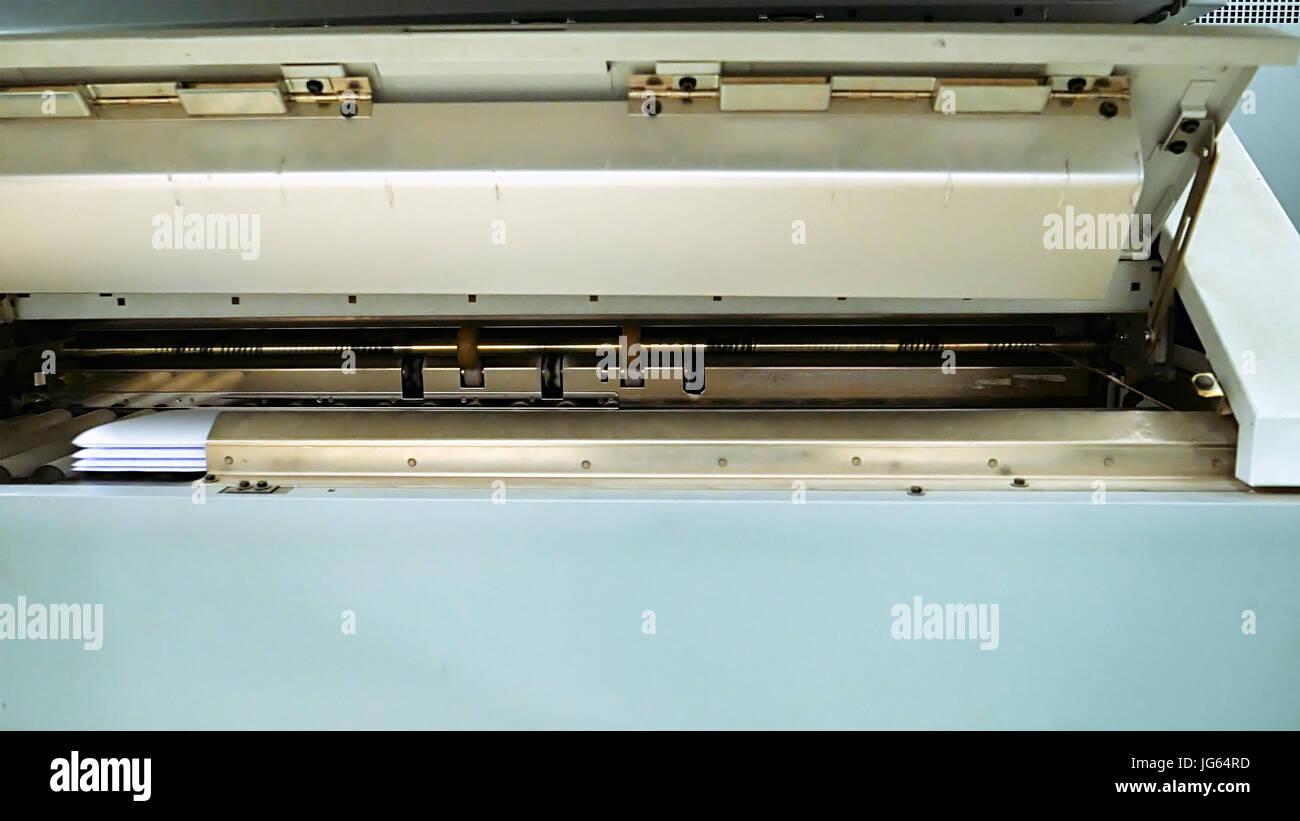 Printing and folding machine for big size drawing Stock Photo - Alamy