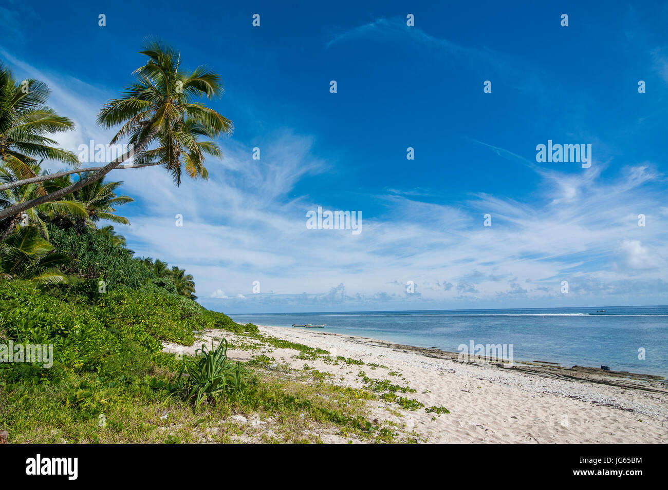 Palm fringed kolovai beach hi-res stock photography and images - Alamy