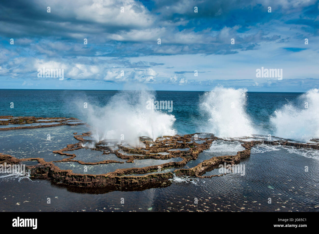 Mapu'a 'a Vaea Blowholes, Tongatapu, Tonga, South Pacific Stock Photo ...