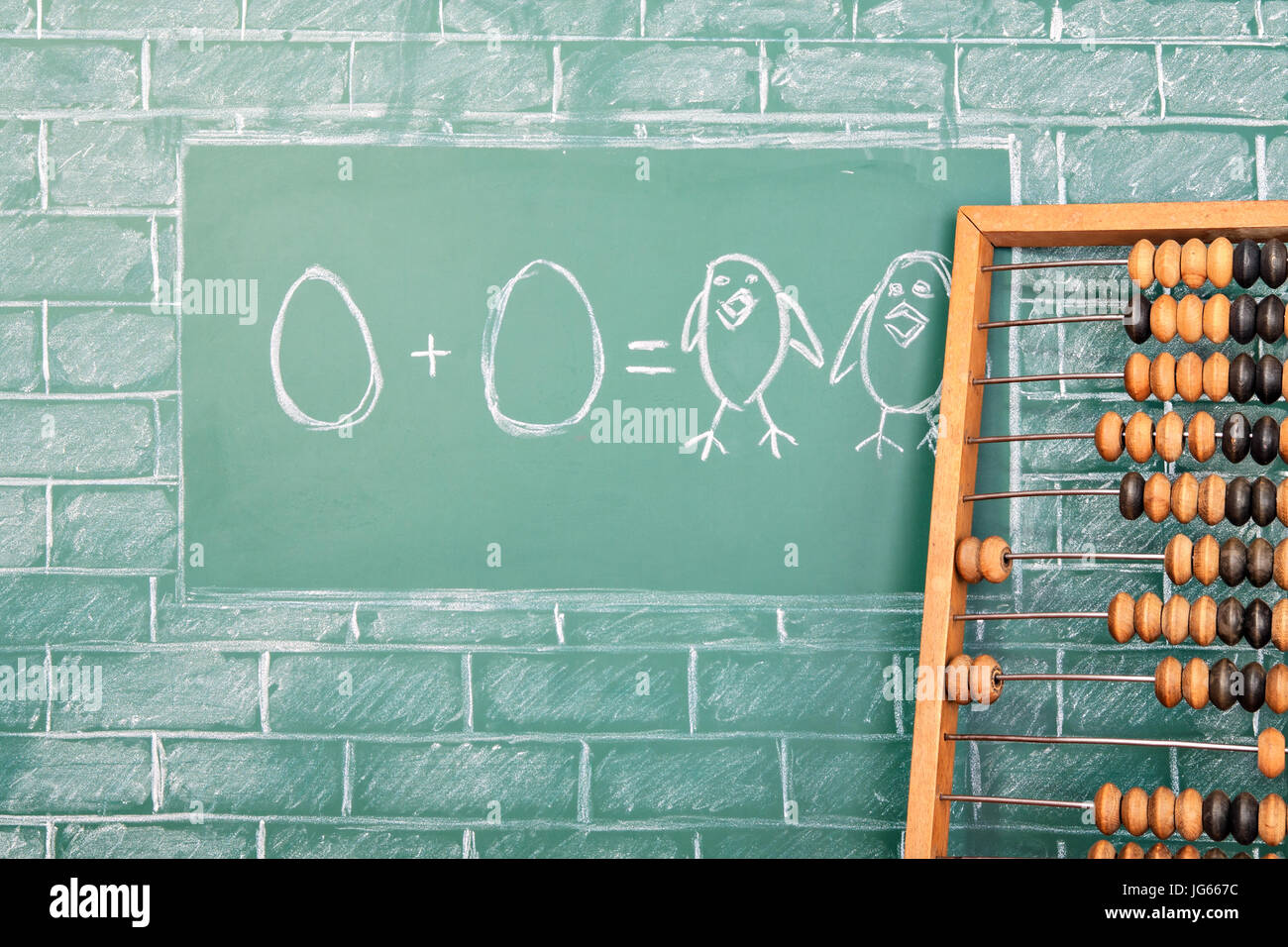 Education funny mathematics idea on sample of addition of eggs Stock ...