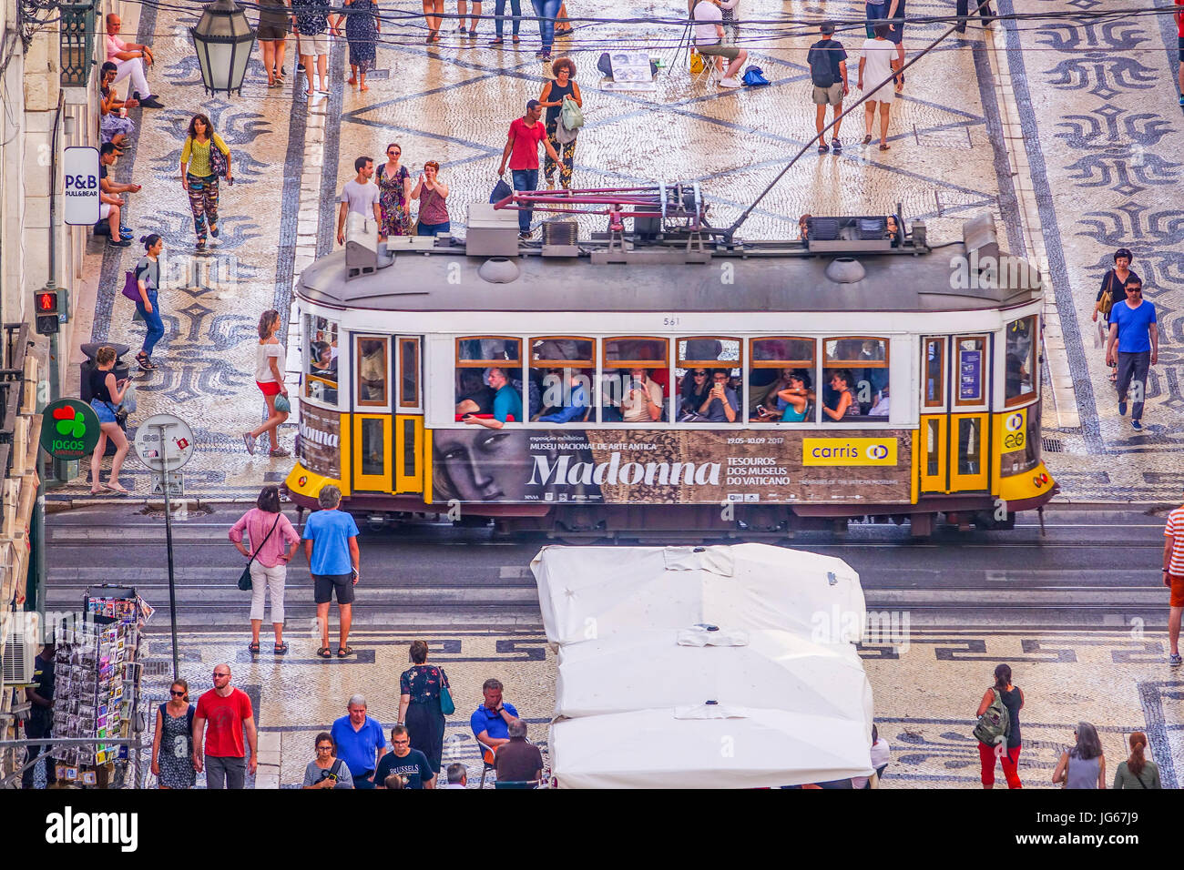 Famous tram in the historic district of Lisbon - LISBON - PORTUGAL ...